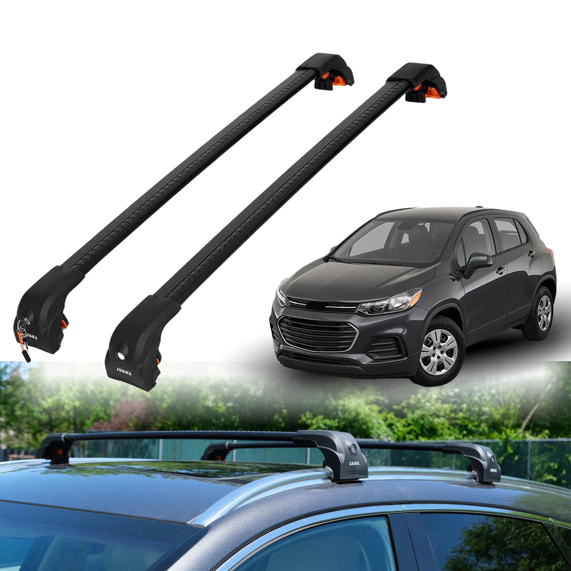 Erkul 220 LBS Heavy Duty Roof Rack Crossbars for Chevrolet Trax 2013 ...