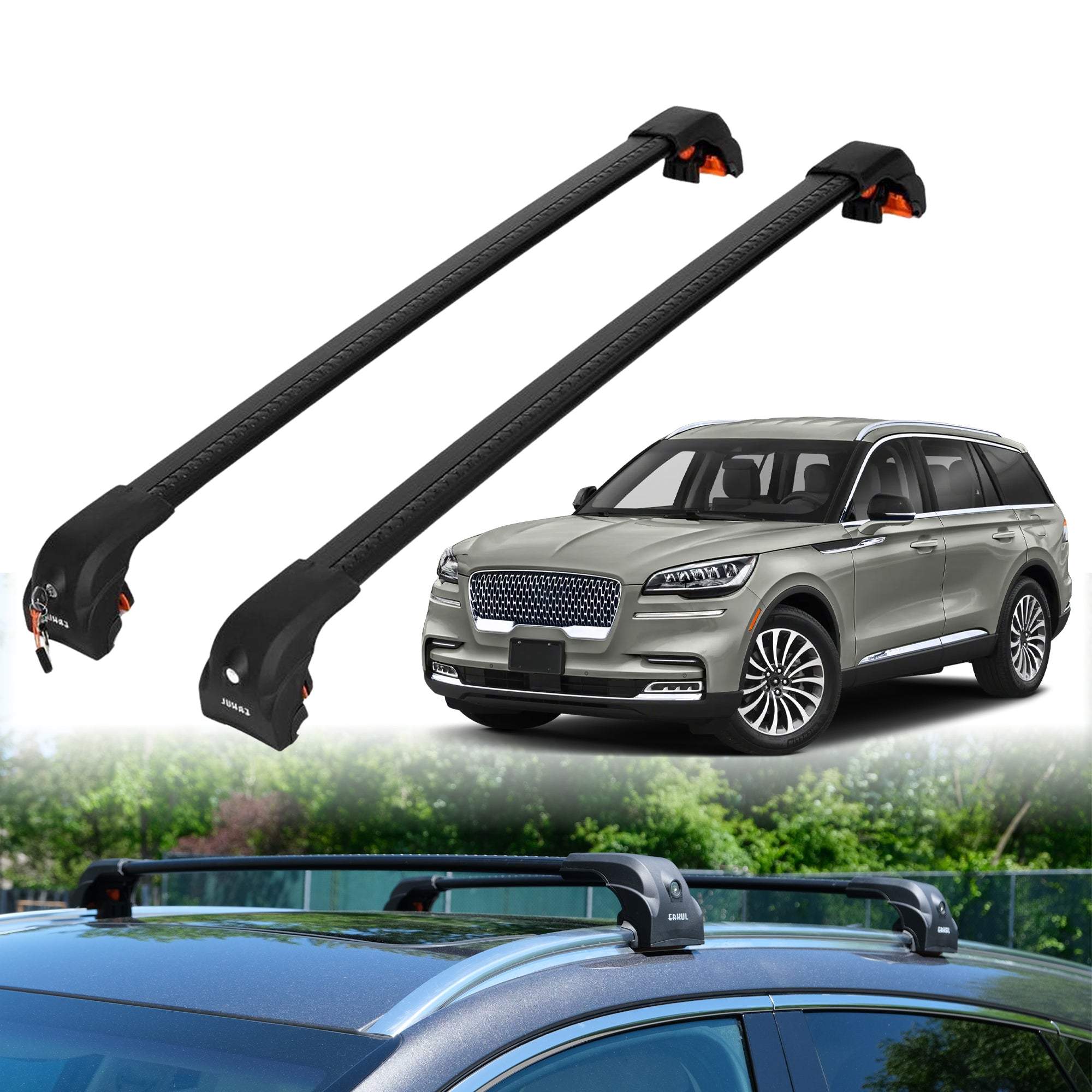 Erkul 220 LBS Heavy Duty Roof Rack Crossbars for Lincoln Aviator 2020 ...